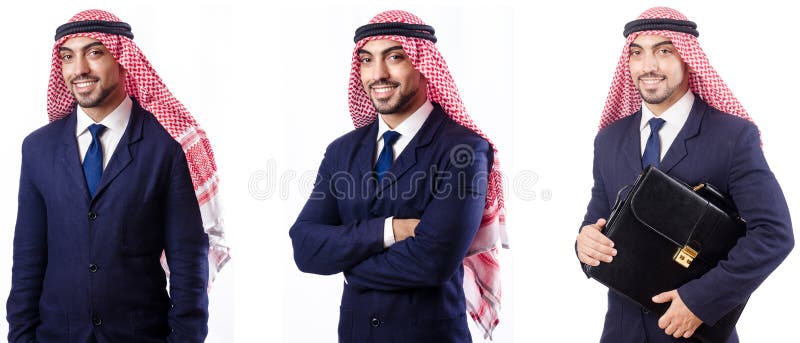 The Arab Man in Suit Isolated on White Stock Image - Image of islamic ...