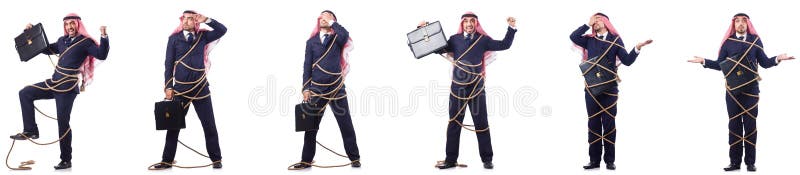 The Arab Man Tied Up with Rope Stock Image - Image of bound, happy ...