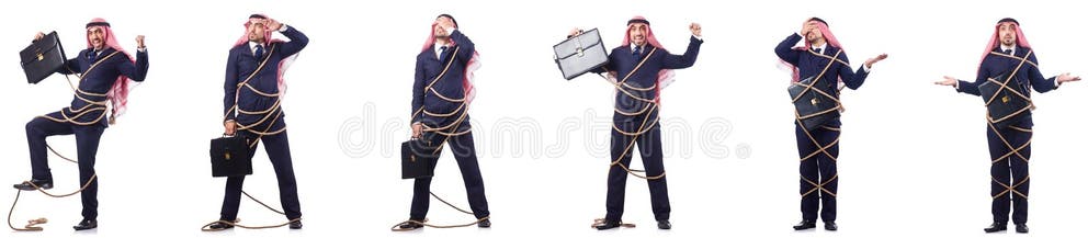 The Arab Man Tied Up with Rope Stock Image - Image of bound, happy ...