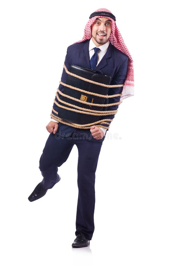 Arab man tied up with rope stock image. Image of overtime - 31457277