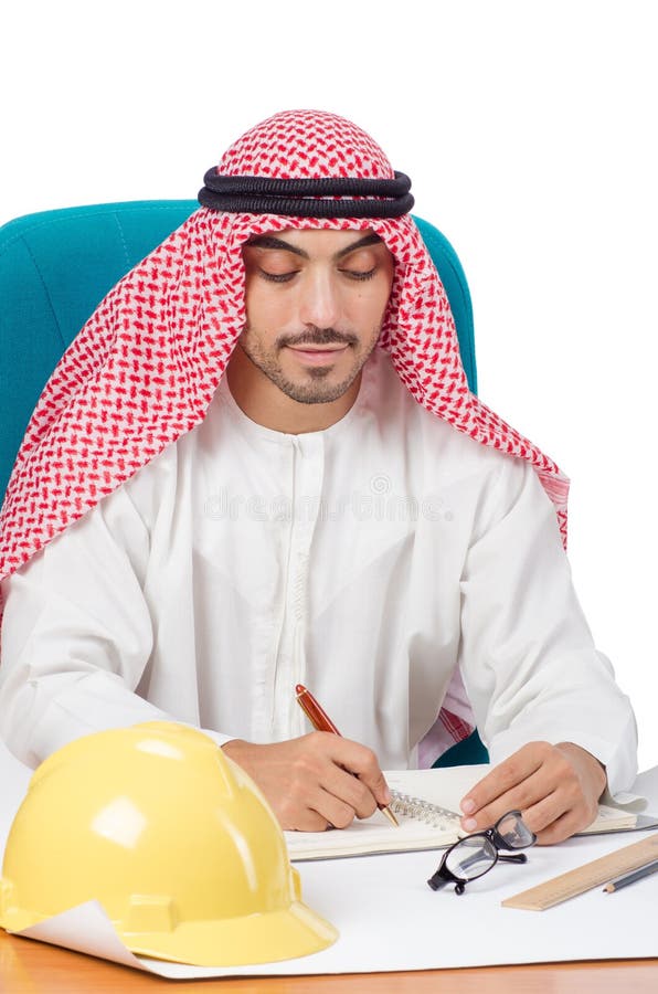The Arab Man Working in the Office Stock Image - Image of hard ...