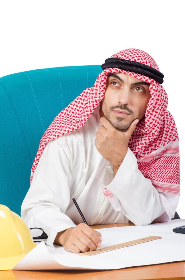 Arab Man Working in the Office Stock Image - Image of foreman, manager ...