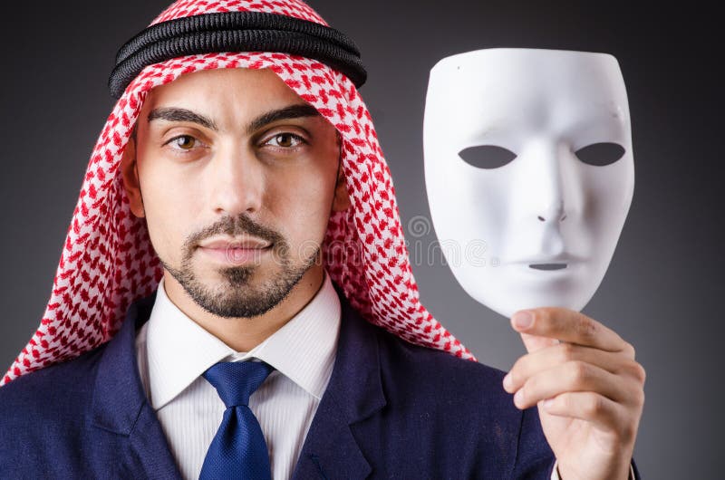Arab with masks stock image. Image of adult, briefcase - 30479967