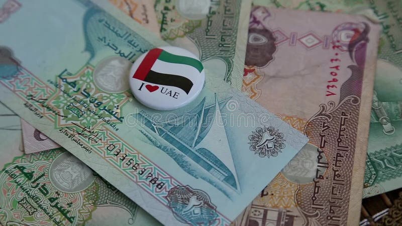Arab Currency Dirhams in White Gift Box on a Background of American ...
