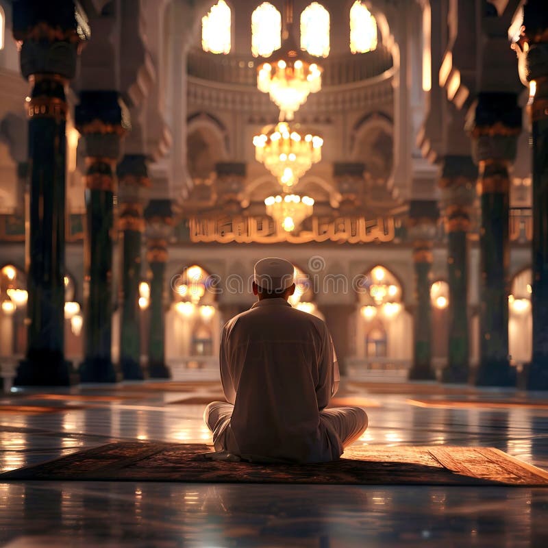 An Arab in a Mosque Prays To Allah Stock Photo - Image of light, male ...