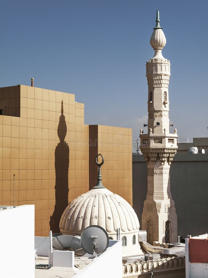 Arab mosque top in Dubai. stock image. Image of arabian - 121438063