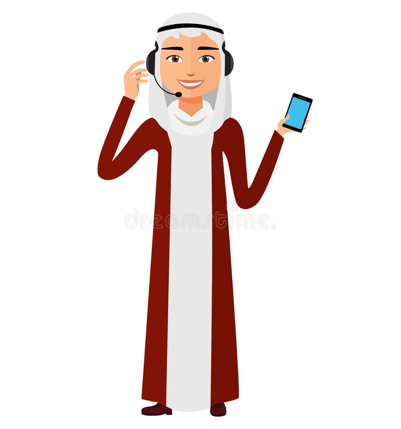 Arab Man Call Center Stock Illustrations – 65 Arab Man Call Center ...
