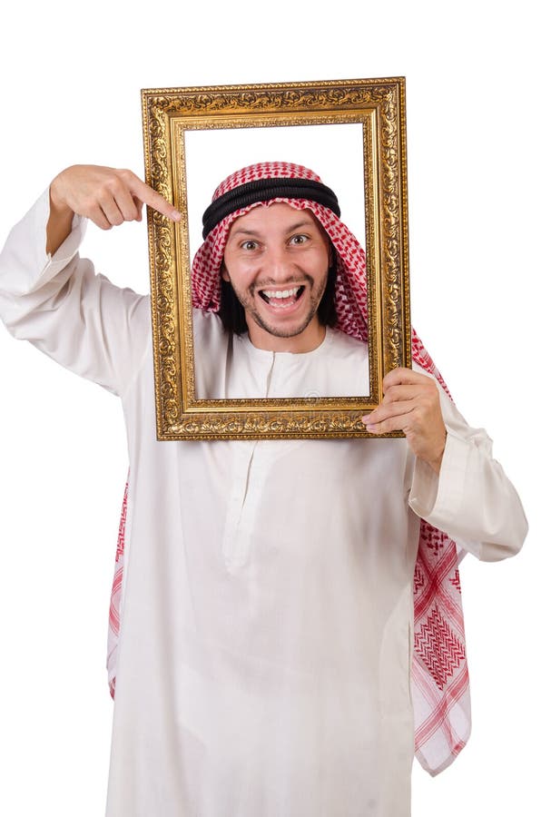 Arab with picture frame stock photo. Image of arabic - 36801620