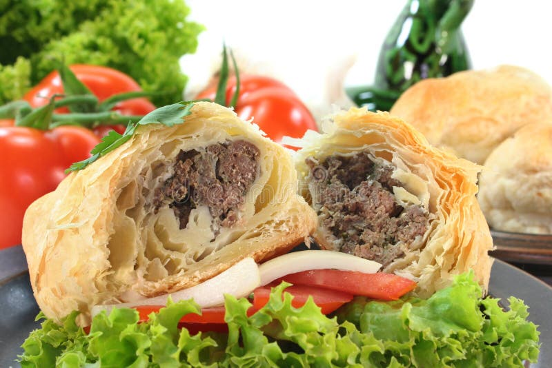 Arab pie stock image. Image of meat, salad, puff, coriander - 19221091