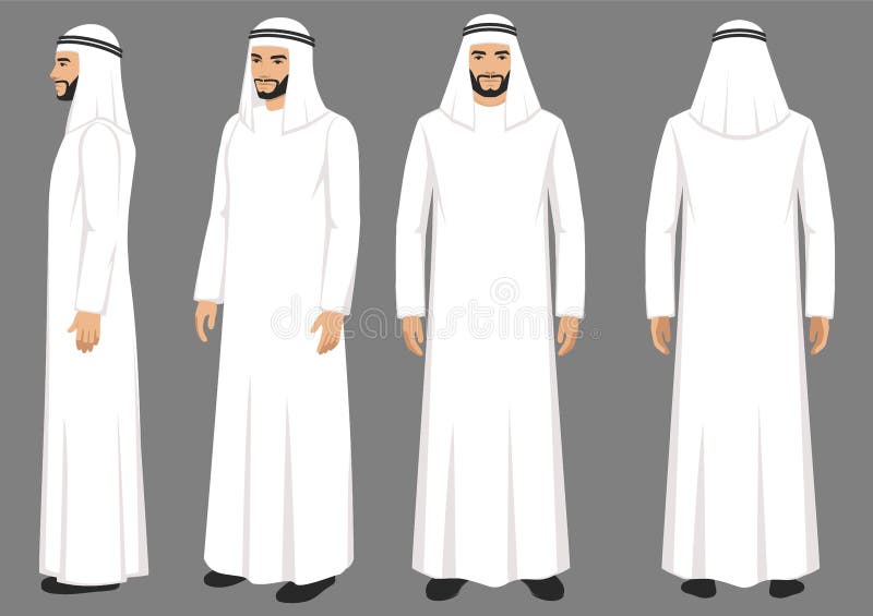 Arab Muslim Man Character, Traditional Clothing Stock Vector ...