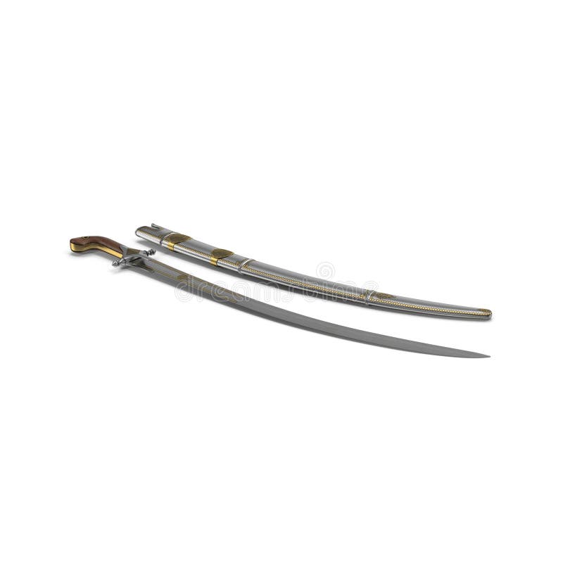 Arab Saif Sword on White. 3D Illustration Stock Illustration ...