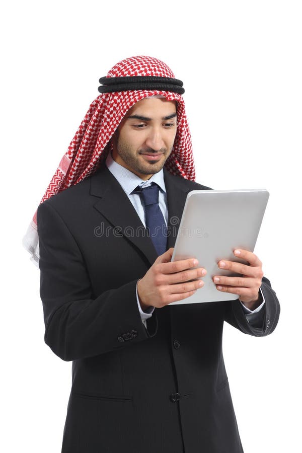 Arabian Businessman Working in Office Stock Image - Image of arabian ...