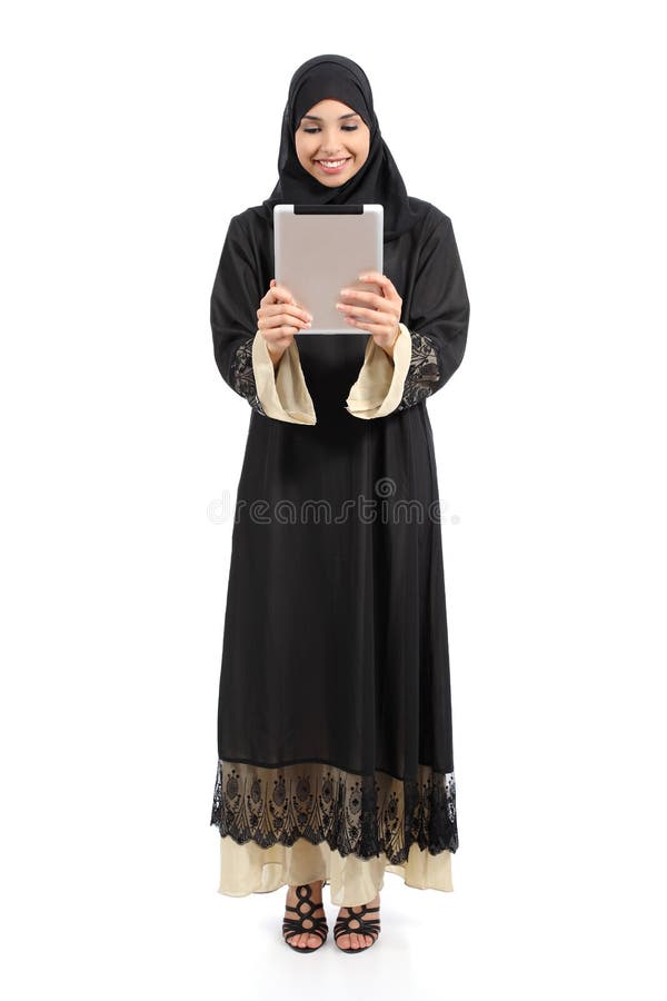 Standing Arab Woman Talking on the Phone Stock Photo - Image of ...