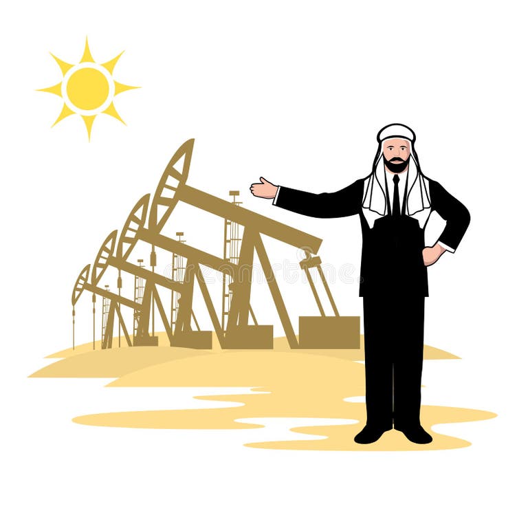 Arab Sheikh Representing Oil Production Stock Vector - Illustration of ...