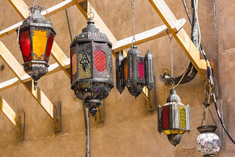 Arab Street Lanterns in the City of Dubai Stock Image - Image of metal ...