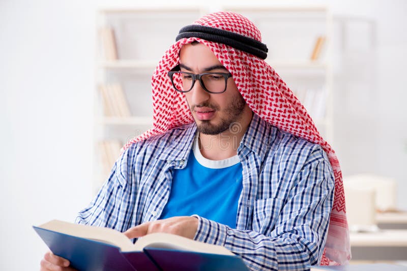 The Arab Student Preparing for University Exams Stock Photo - Image of ...