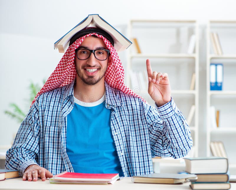Arab Student Preparing for University Exams Stock Image - Image of ...
