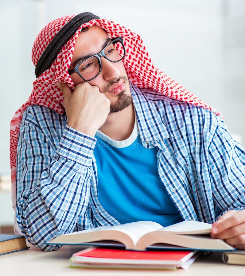 Arab Student Preparing for University Exams Stock Image - Image of ...