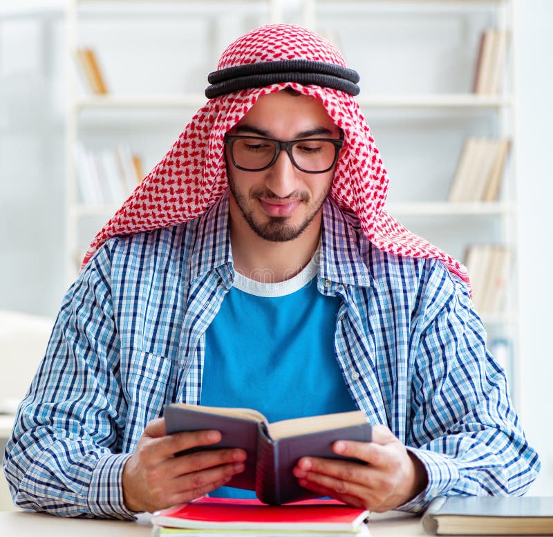 Arab Student Preparing for University Exams Stock Photo - Image of ...