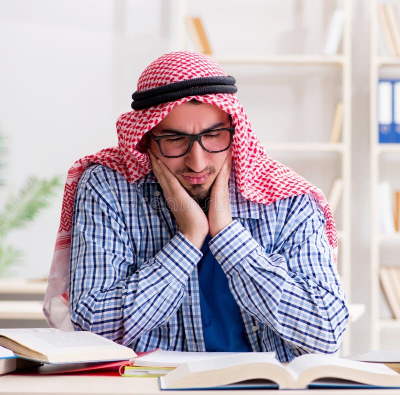 The Arab Student Studying English Language Stock Photo - Image of ...