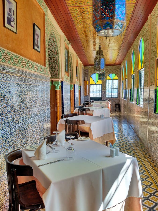 Arabic restaurant Morocco stock image. Image of cuisine - 93273887