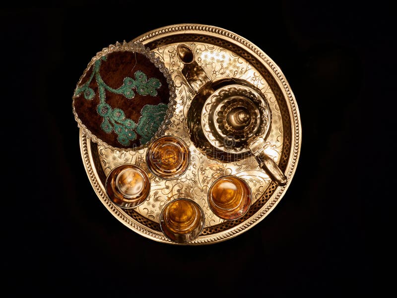 Arab tea and tea set stock photo. Image of food, iron - 352328126