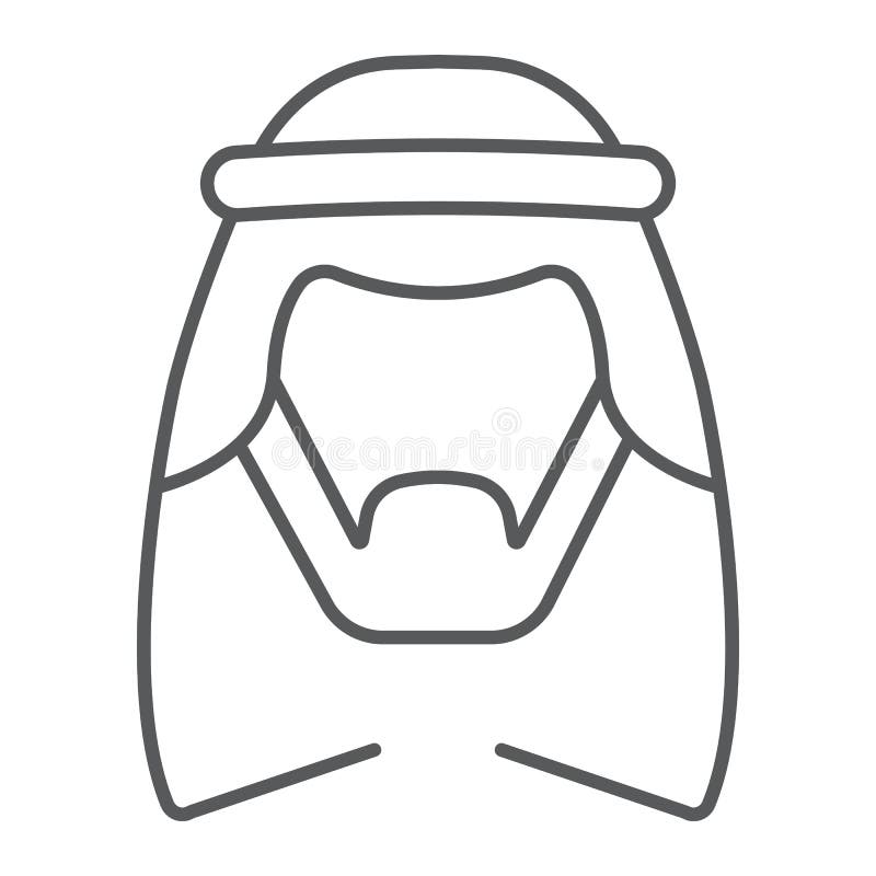 Muslim Cap Thin Line Icon, Arabic and Islam, Turkish Hat Sign, Vector ...