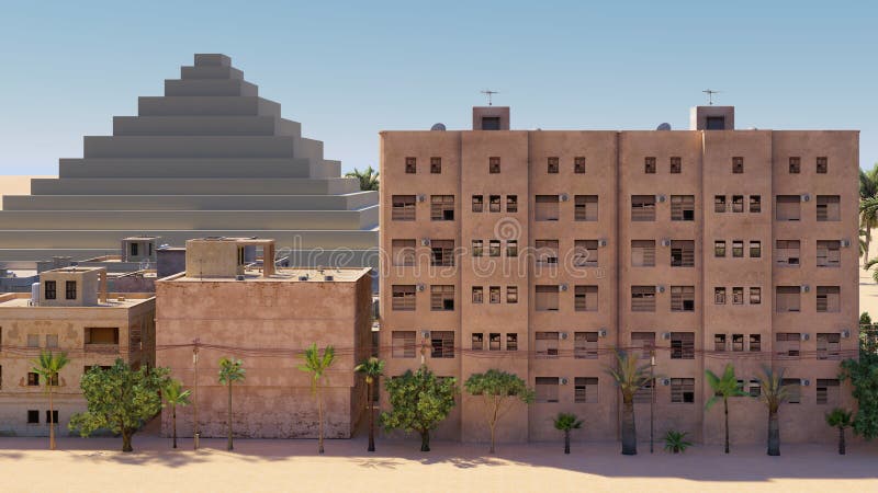 Arab Town in Middle East, 3d Rendering Stock Illustration ...