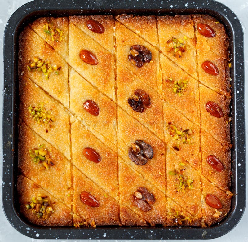 Egyptian Basbousa stock photo. Image of culture, arabia - 33868900