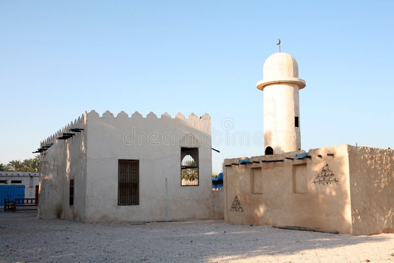 Arab village mosque stock image. Image of stucco, qatar - 1824927