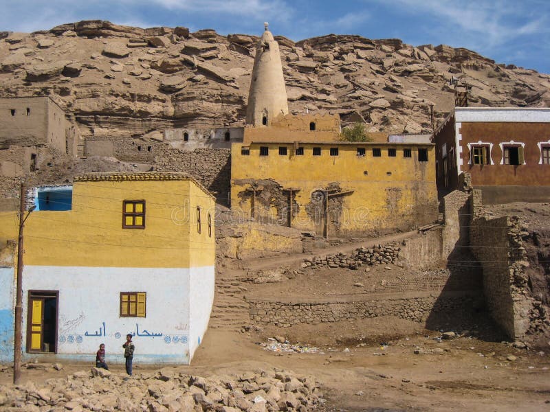Arab Village Near Aswan. Egypt Editorial Image - Image of archeology ...