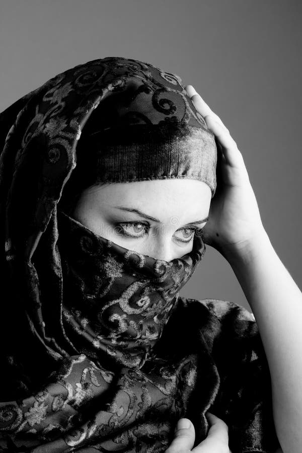 Arab woman wearing veil stock photo. Image of nail, look - 16084460