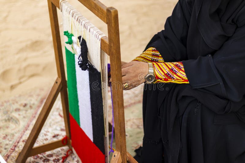 An Arab Woman Working on Traditional Craft. Tradition Stock Image ...