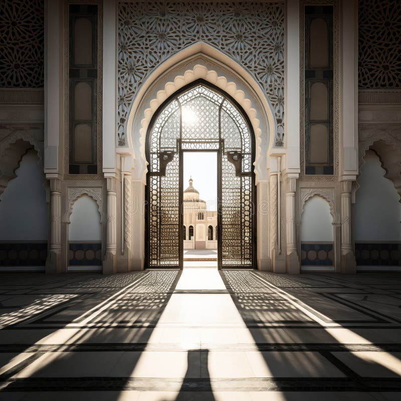 Arabesque Archway and Shadows Stock Illustration - Illustration of arch ...