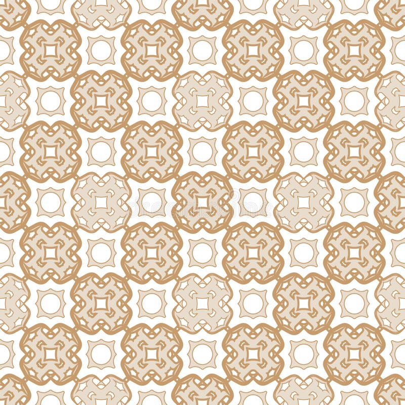 Arabesque Beige Seamless Pattern Stock Illustration - Illustration of ...