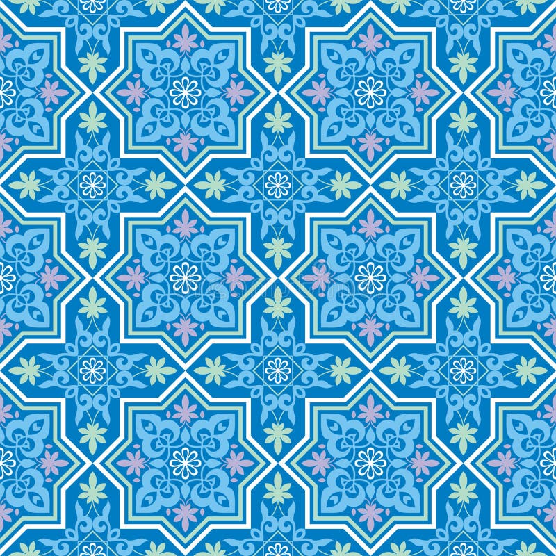 Arabesque on a Blue Background Stock Vector - Illustration of ...