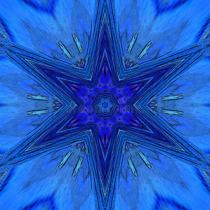 Arabesque, Blue Star Tile, Vibrant Neon Mandala Stock Photo - Image of ...