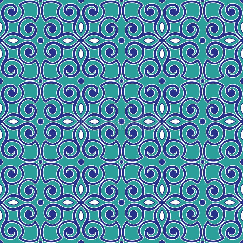 Arabesque Curly Flower Pattern Stock Vector - Illustration of floor ...