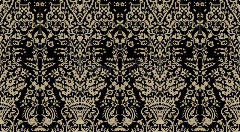 Arabesque Damask Baroque Abstract Vintage Wallpaper Vector Seamless ...