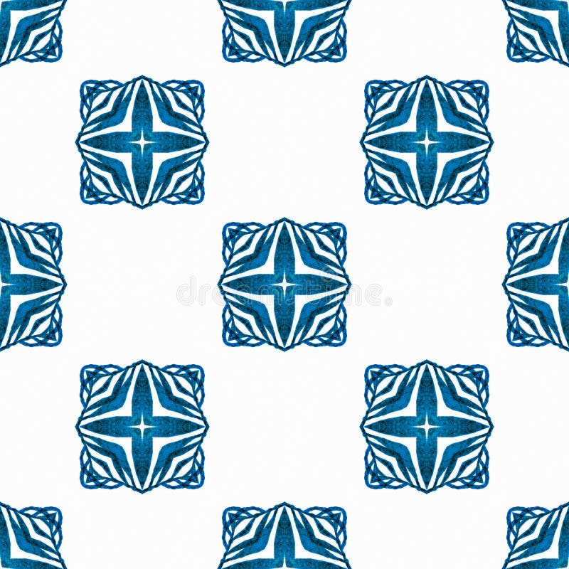 Arabesque Hand Drawn Design. Blue Creative Boho Stock Illustration ...