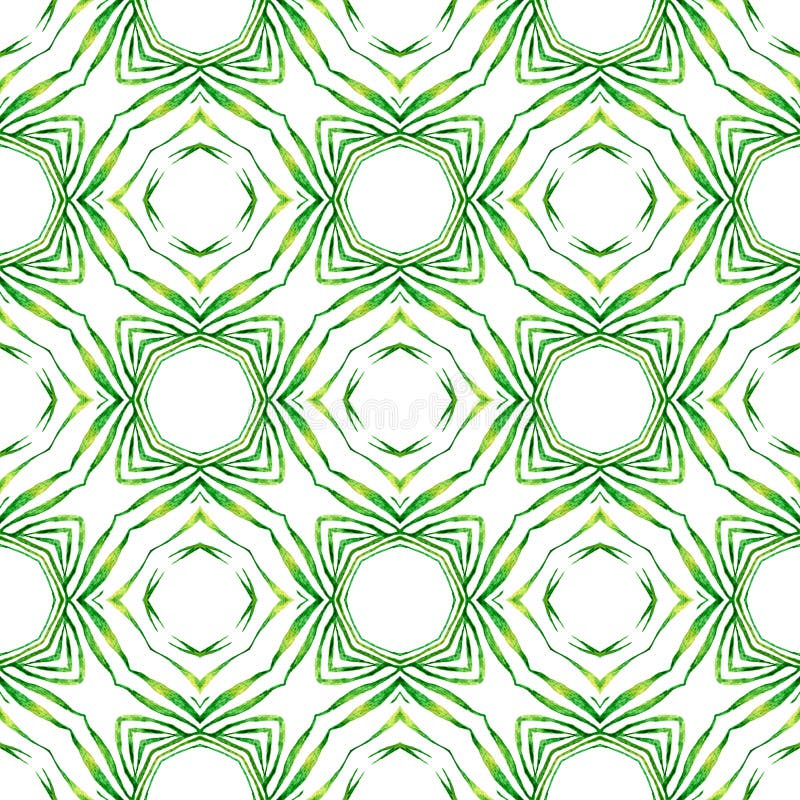 Arabesque Hand Drawn Design. Green Stock Illustration - Illustration of ...