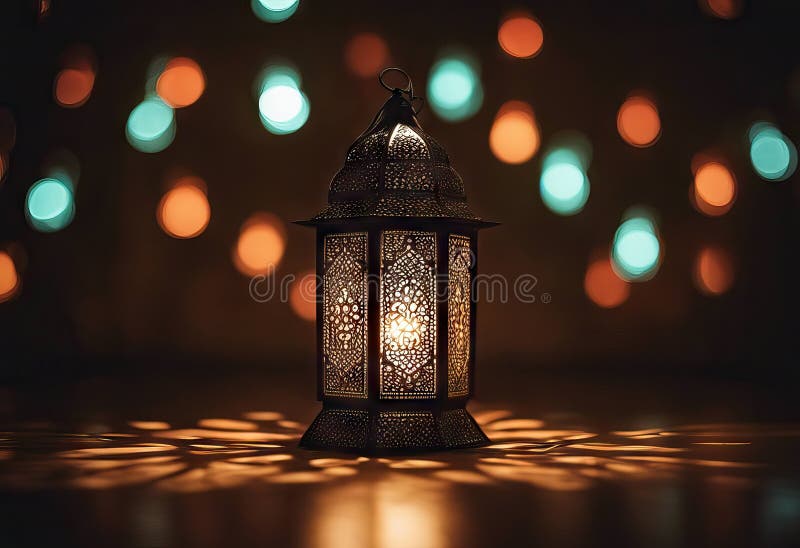 Arabesque Lantern Mode Ramadan Low Light Background Stock Illustration ...