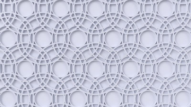 Arabesque Looping Geometric Pattern. White Islamic 3d Motif. Arabic ...
