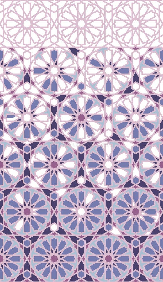 Arabesque Mosaic Vector Border, Wallpaper. Geometric Halftone Pattern with Color Arabesque ...