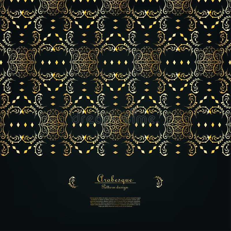 Arabesque Orient Element Gold Background Border Vector Stock Vector ...