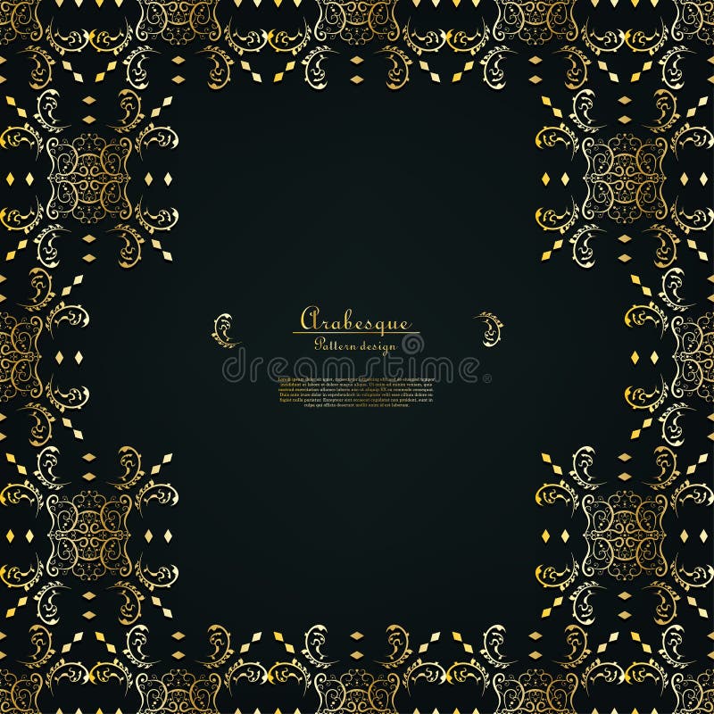 Arabesque Orient Element Gold Background Border Vector Stock Vector ...