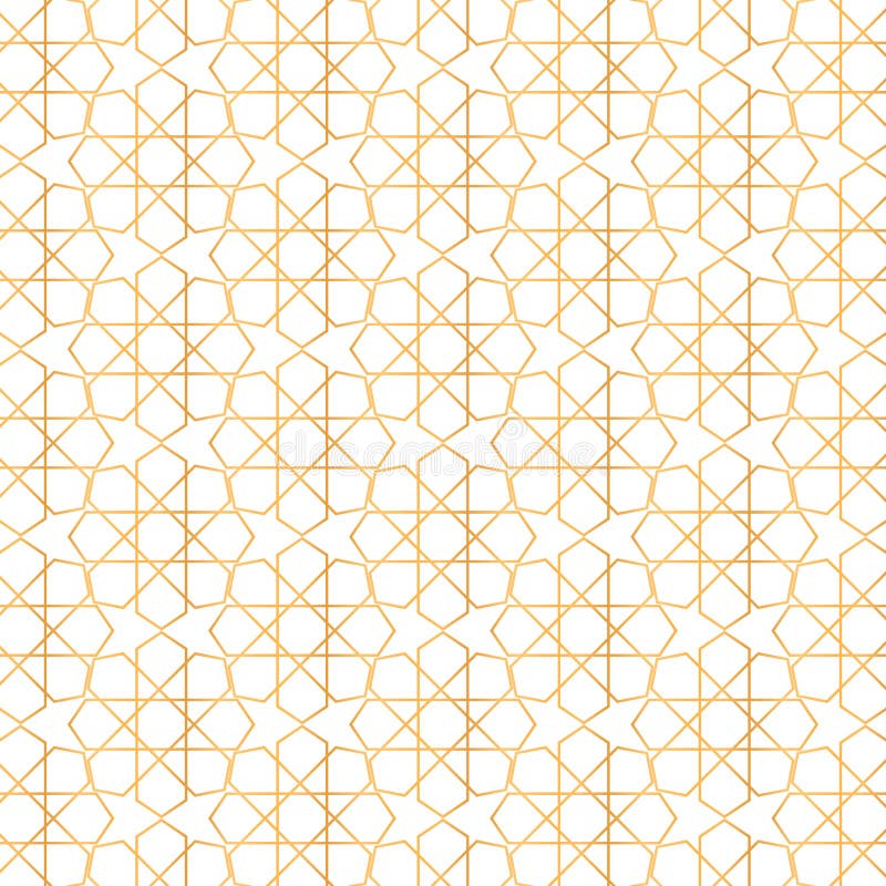 Arabesque Pattern. Gold Arabic Decoration for Islamic Holidays Stock ...