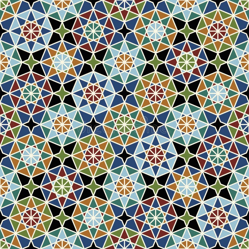 Arabesque Seamless Mosaic Pattern. Morocco Mosaic Abstract Background ...