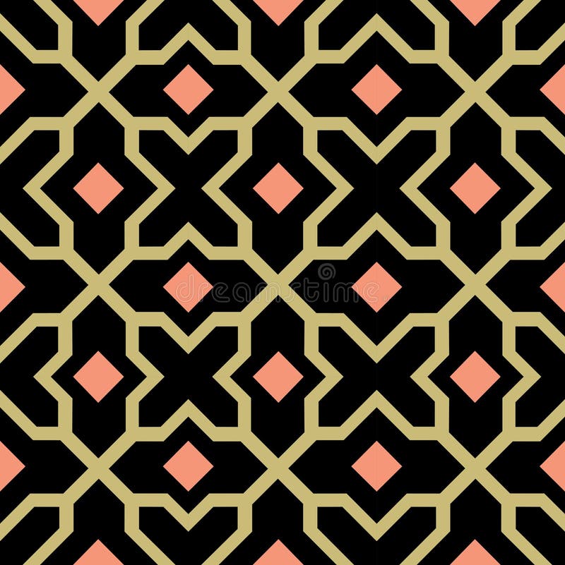 Gold Diamond Checkered Pattern on Black Stock Vector - Illustration of ...