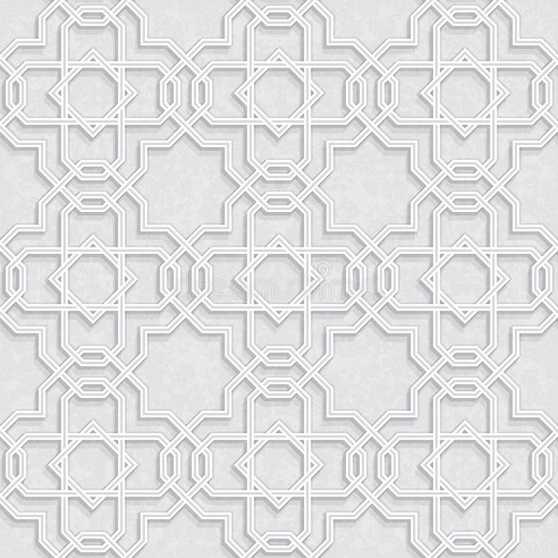 Arabesque Star Pattern with Grunge Light Grey Background, Traditional ...